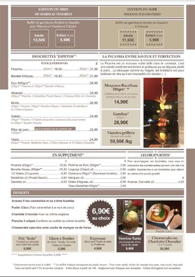 Notre carte – Bry-sur-Marne – BBQ Brazilian Steakhouse